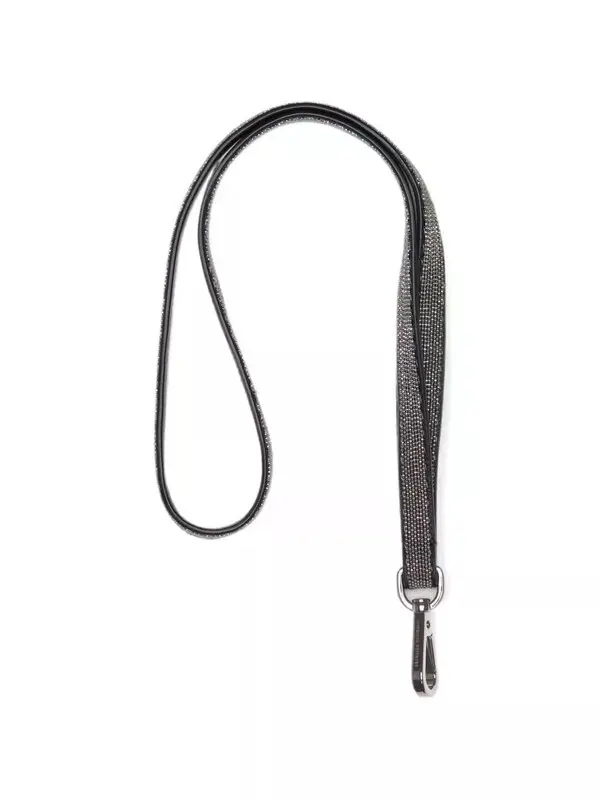 Brunello Cucinelli Monili Embellished Leather Lanyard - Black