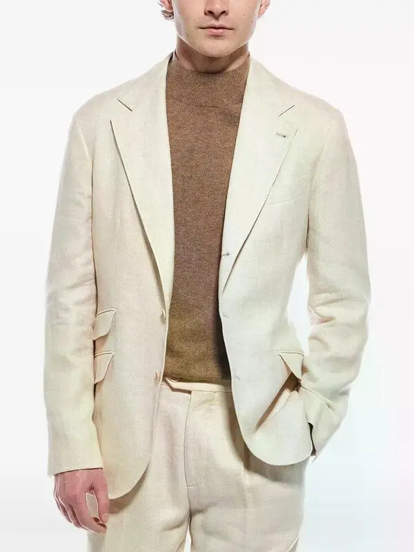 Brunello Cucinelli Linen-wool Blend Blazer - Neutrals