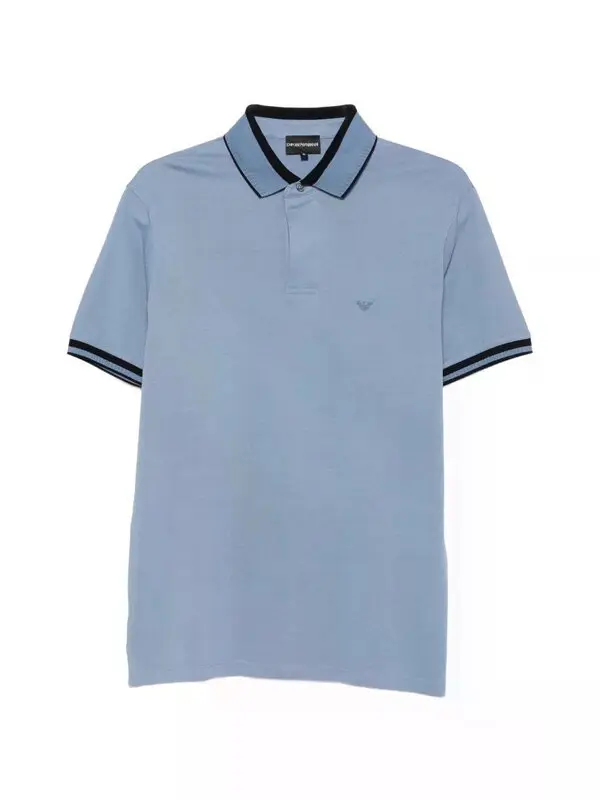 Emporio Armani Logo-embroidered Polo Shirt - Blue