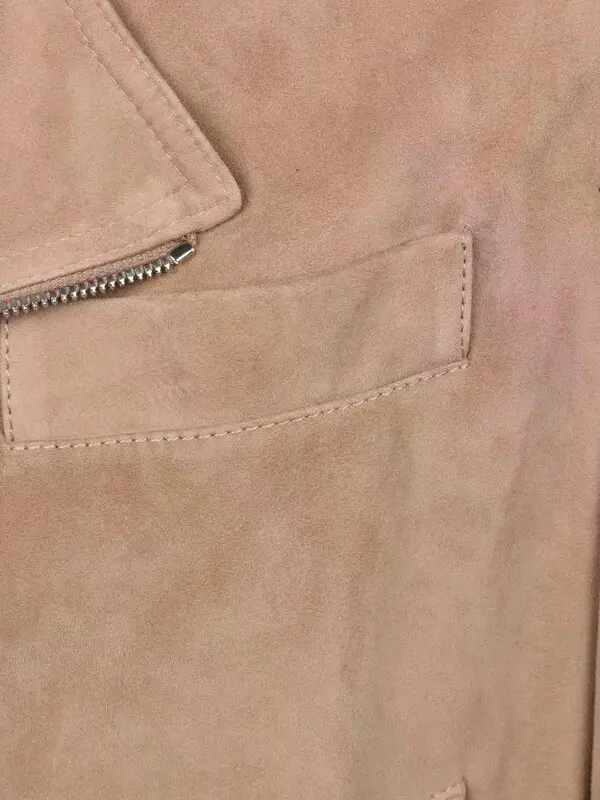 Brunello Cucinelli Tobacco Brown Suede Biker Jacket