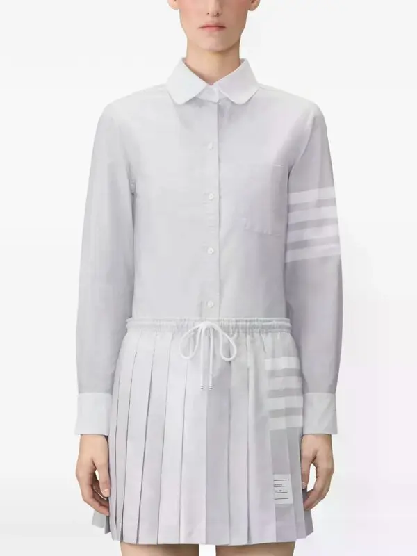 Thom Browne Cotton 4-bar Stripe Button-up Shirt - Grey