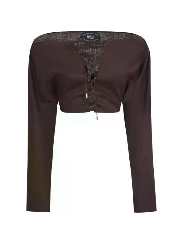 TALLER MARMO Linen Lace-up Blouse