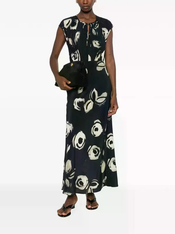 Max Mara Floral Print Tie-waist Dress