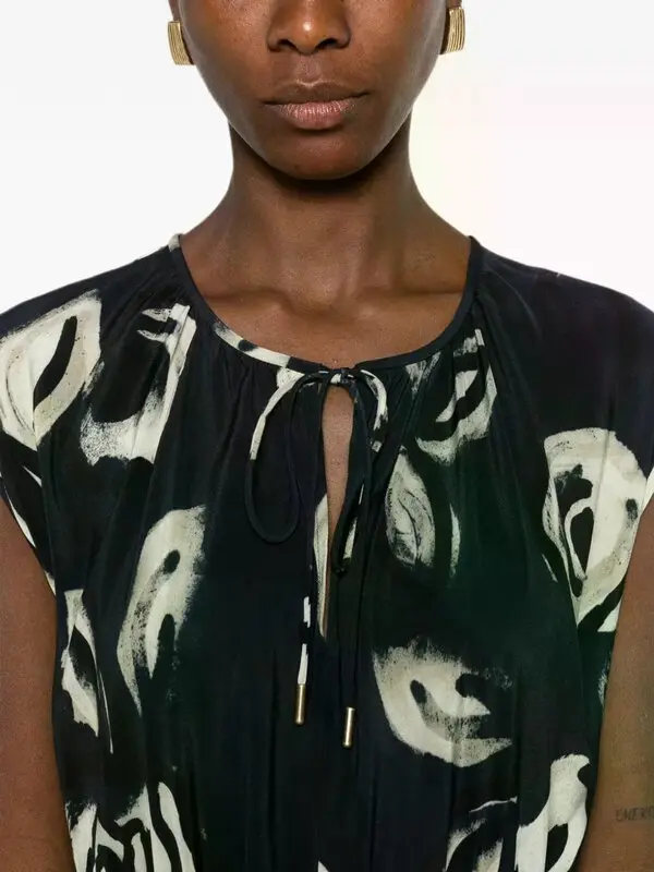 Max Mara Floral Print Tie-waist Dress
