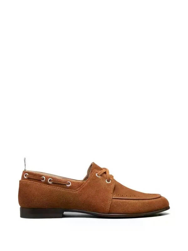 Thom Browne Suede Brogue-detail Boat Shoes