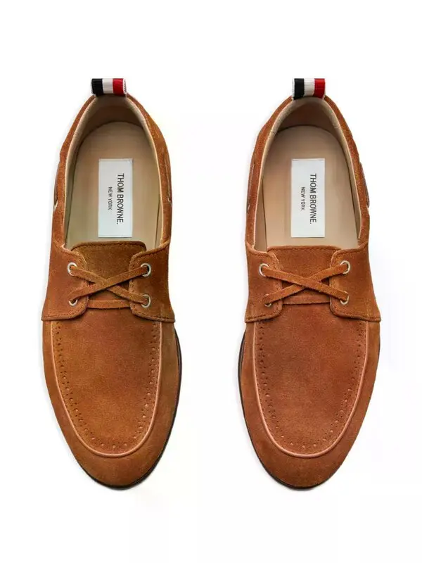 Thom Browne Suede Brogue-detail Boat Shoes