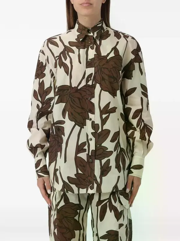 Brunello Cucinelli Floral Print Shirt - Neutrals