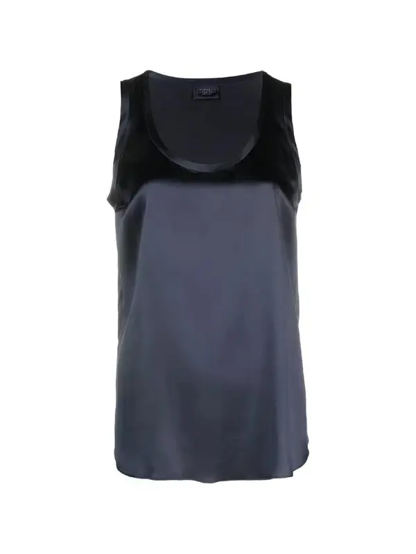 Brunello Cucinelli Satin Finish Tank Top - Blue