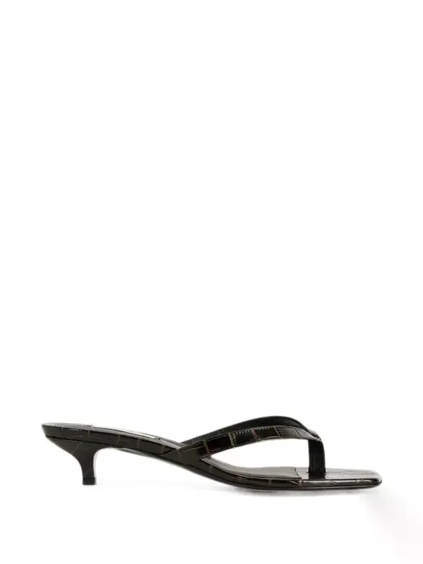 TOTEME Croc-effect Kitten-heel Sandals - Brown