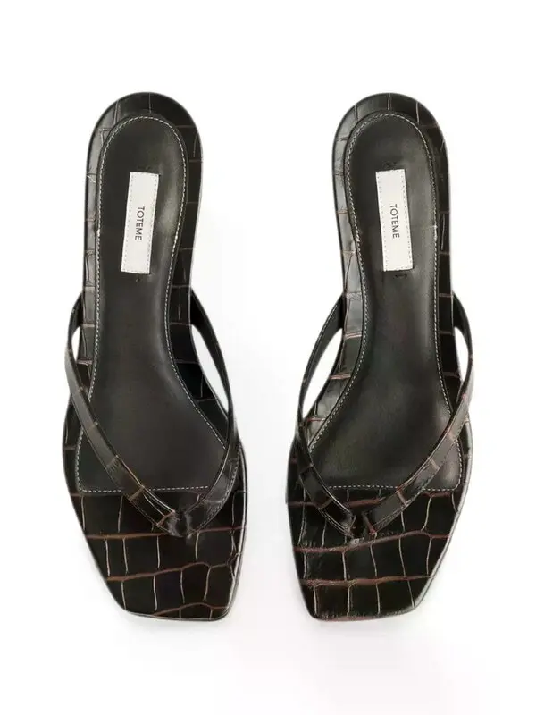 TOTEME Croc-effect Kitten-heel Sandals