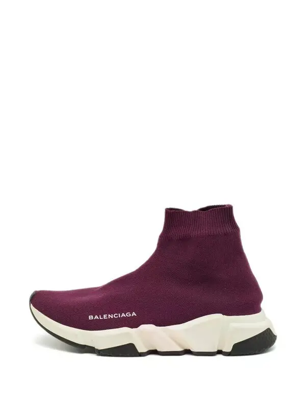 Balenciaga Speed Knitted Slip-on Sneakers - Red