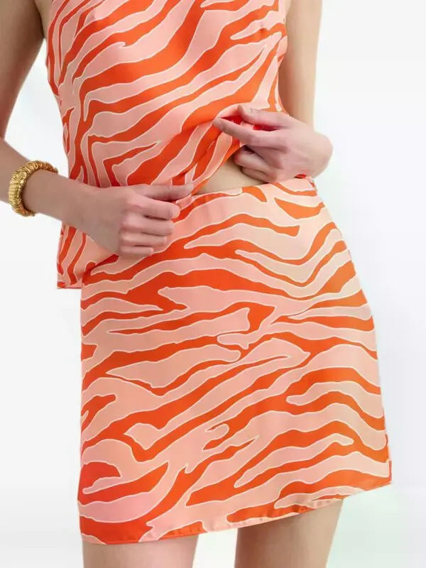 TOCCIN Brynny Zebra-print A-line Mini Skirt