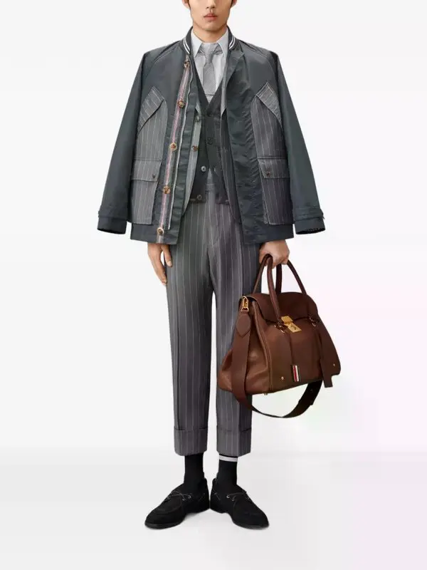 Thom Browne Pinstripe-panelled Field Jacket - Grey