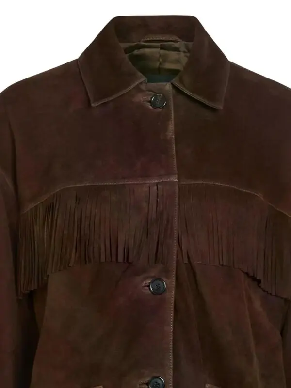 NILI LOTAN Foudre Fringe-trimmed Suede Jacket