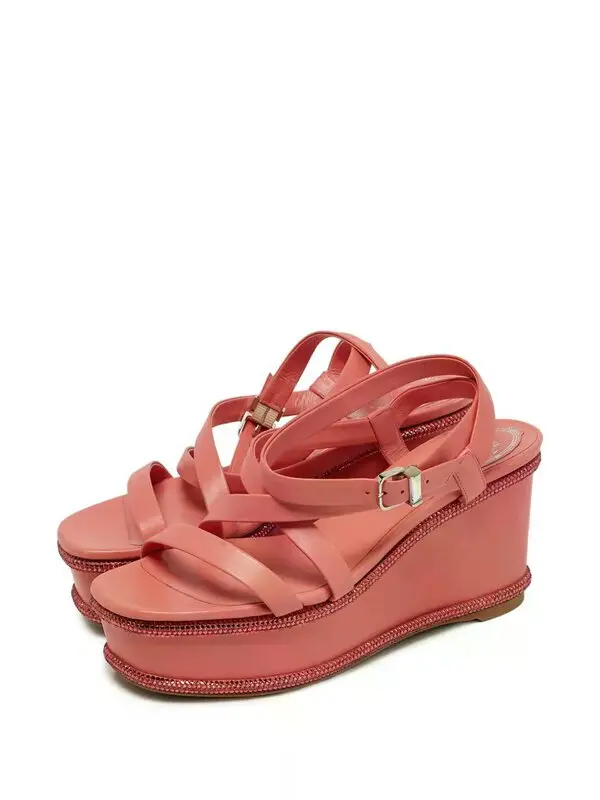 Rene Caovilla Crystal-embellished Wedge Sandals