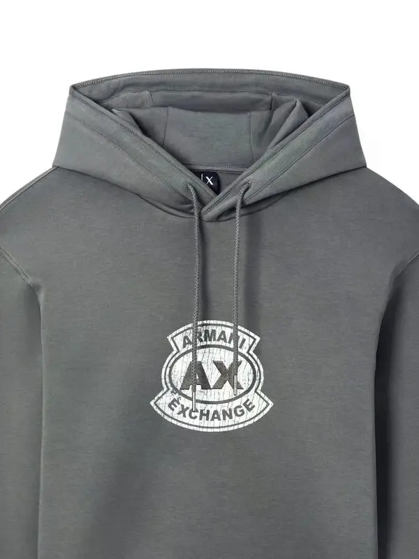 Armani Exchange Logo Print Drawstring Hoodie