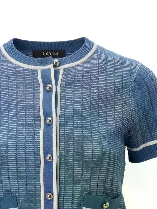 TOCCIN Patra Short-sleeve Cardigan - Blue