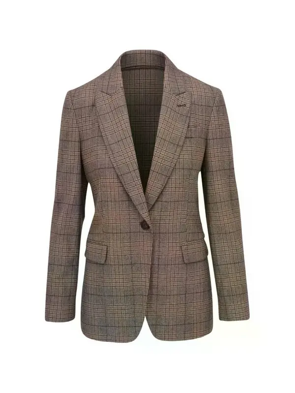 Brunello Cucinelli Prince Of Wales Check Blazer - Neutrals