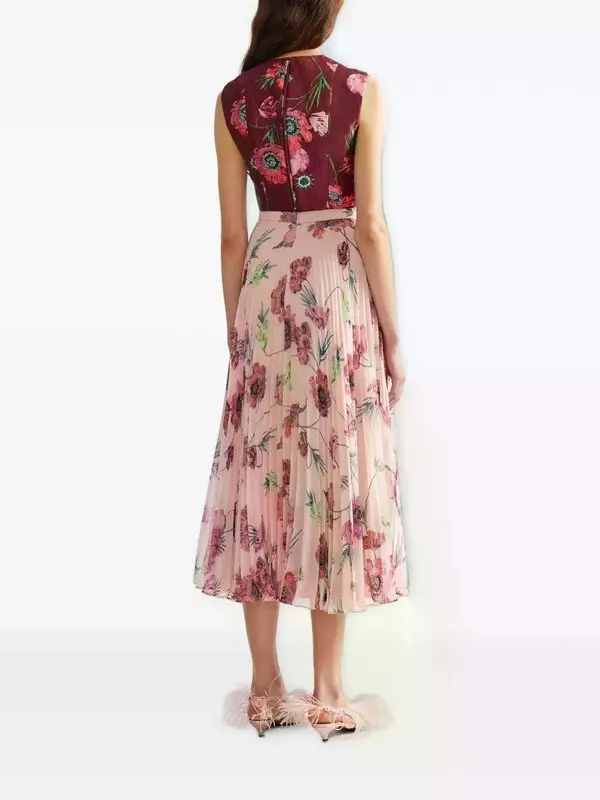 Erdem Floral-print Satin Crop Top