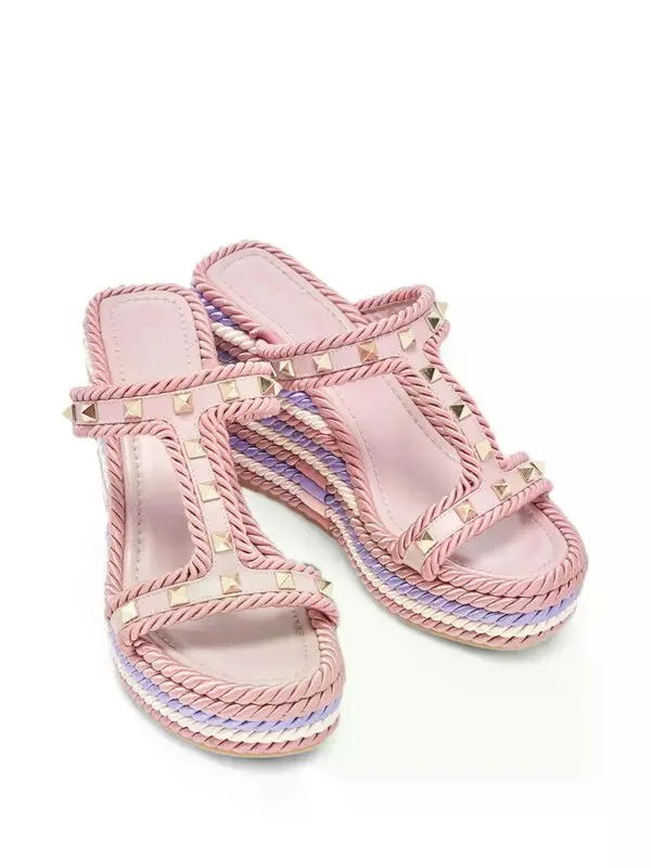 Valentino Garavani Torchon Rockstud Wedge Sandals