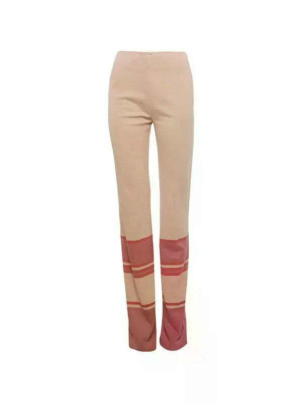 Miu Miu Beige Striped Wide-leg Trousers