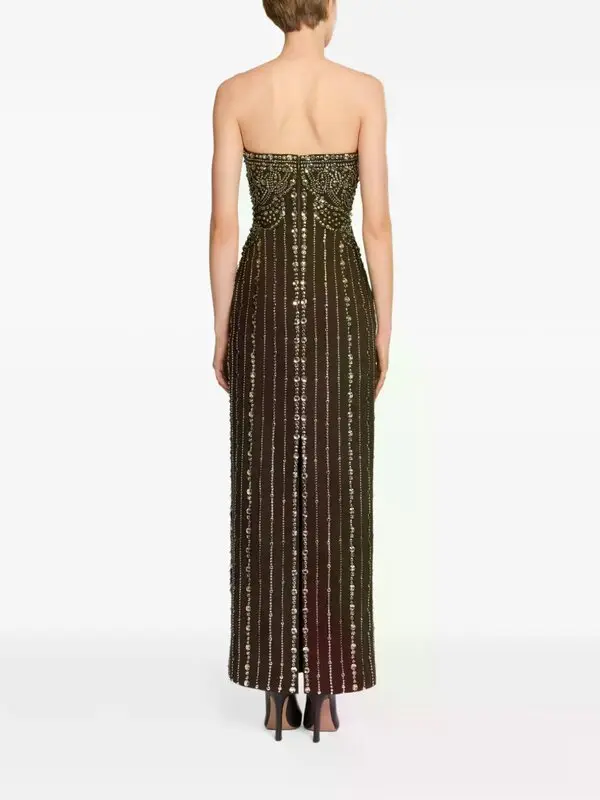 Elie Saab Stud-embellished Strapless Maxi Dress