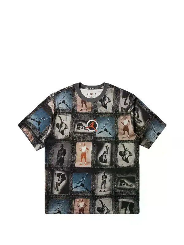 JORDAN Flight Club Printed Cotton T-shirt - Grey