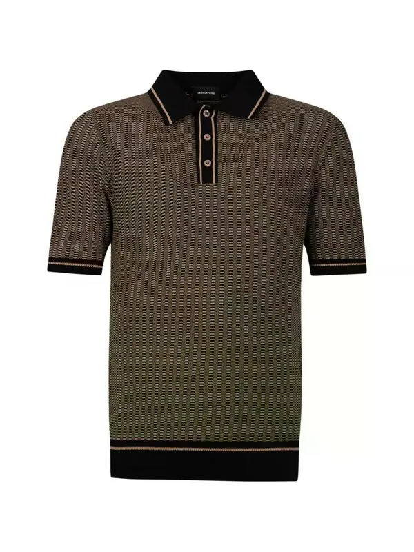 Tagliatore Textured-knit Tipped Polo Shirt