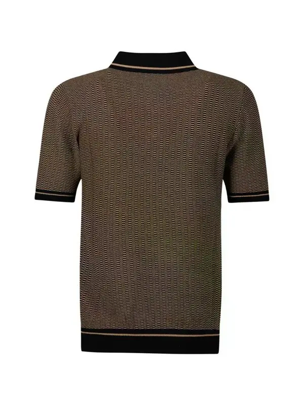 Tagliatore Textured-knit Tipped Polo Shirt