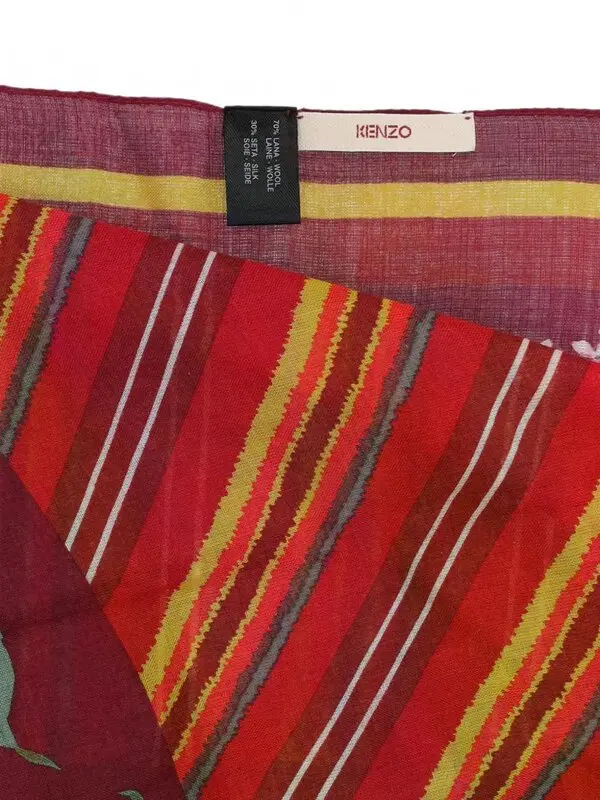Kenzo Floral-print Striped Scarf