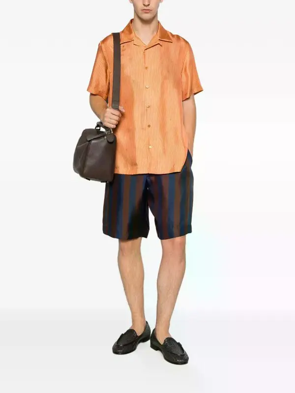 Fendi Logo-stripe Silk Shirt