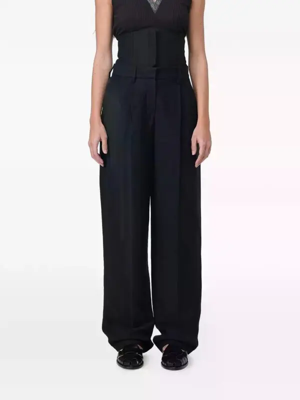 Brunello Cucinelli Pleated Wide-leg Trousers - Black