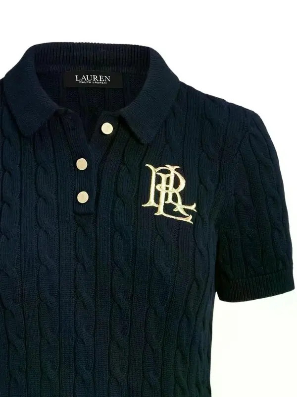 Ralph Lauren Cable Knit Polo Shirt - Blue