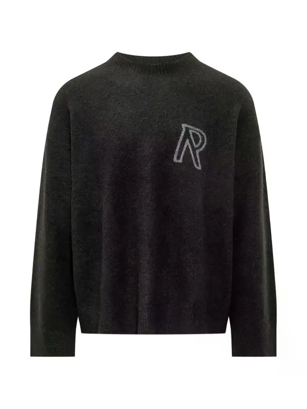 REPRESENT Logo-embroidered Crew Neck Sweater - Grey