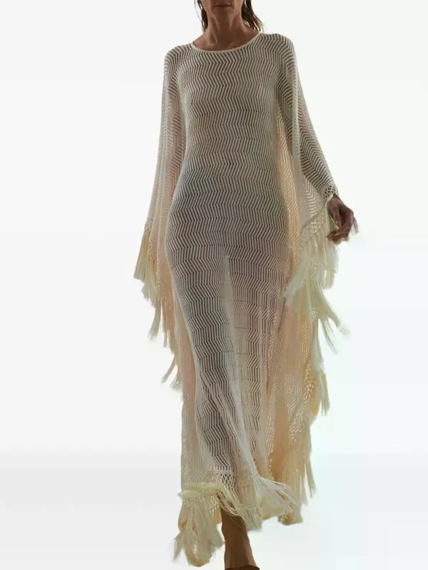 TALLER MARMO Santa Fe Fringed Kaftan Maxi Dress