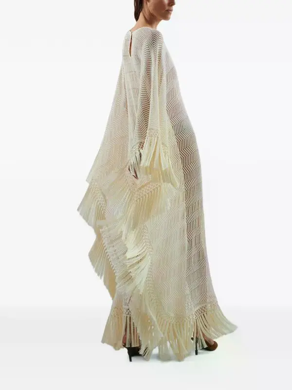 TALLER MARMO Santa Fe Fringed Kaftan Maxi Dress