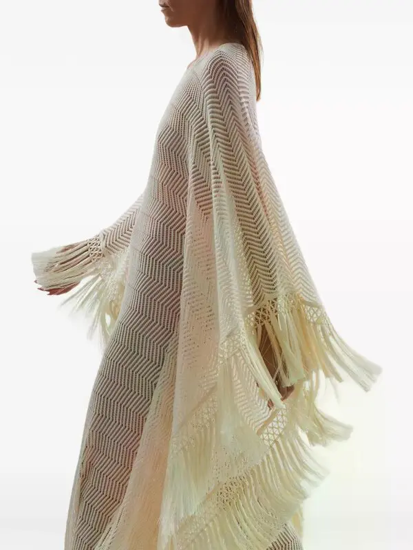 TALLER MARMO Santa Fe Fringed Kaftan Maxi Dress
