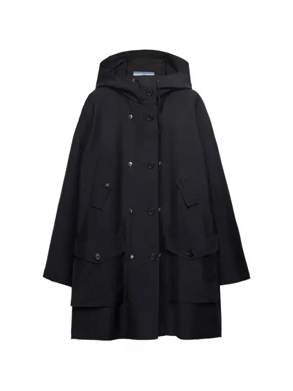 Prada Single-breasted Mohair And Re-nylon Coat - Blue