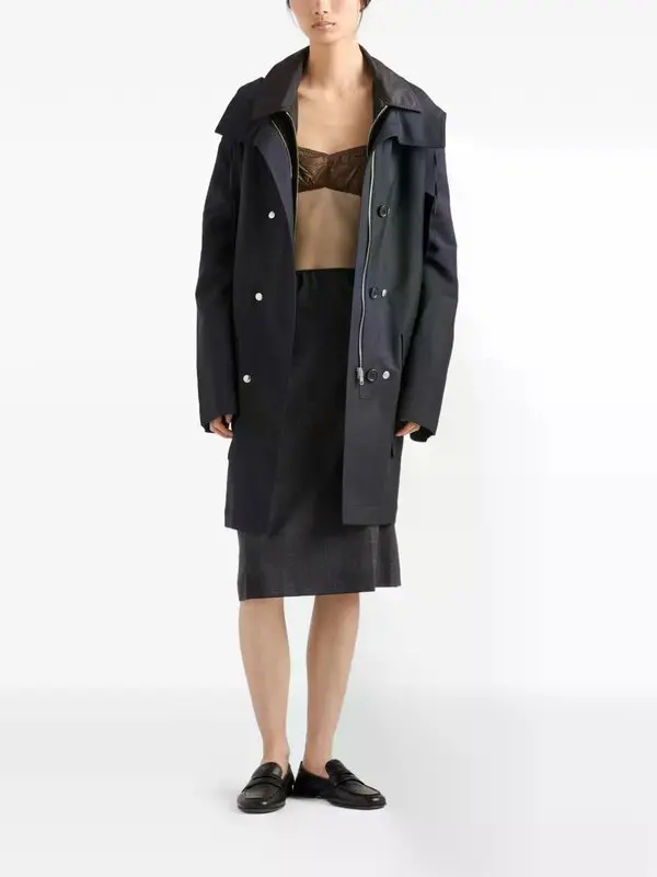 Prada Single-breasted Mohair And Re-nylon Coat