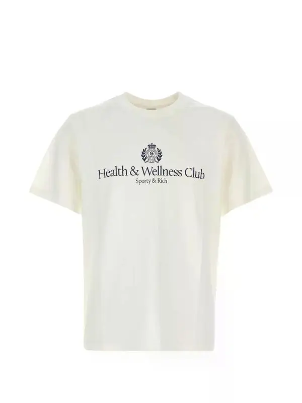 SPORTY & RICH Logo Print Cotton T-shirt - White
