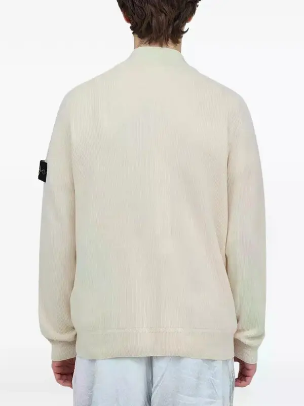 Stone Island Compass Patch Half-zip Sweater - Neutrals