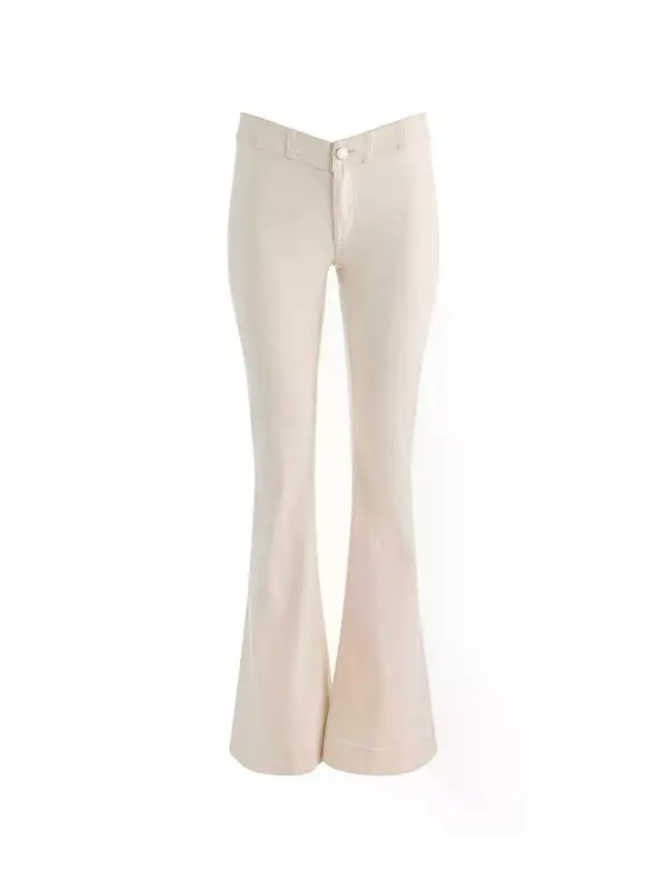 Alice + Olivia Chelsea V-waist Jeans - Neutrals