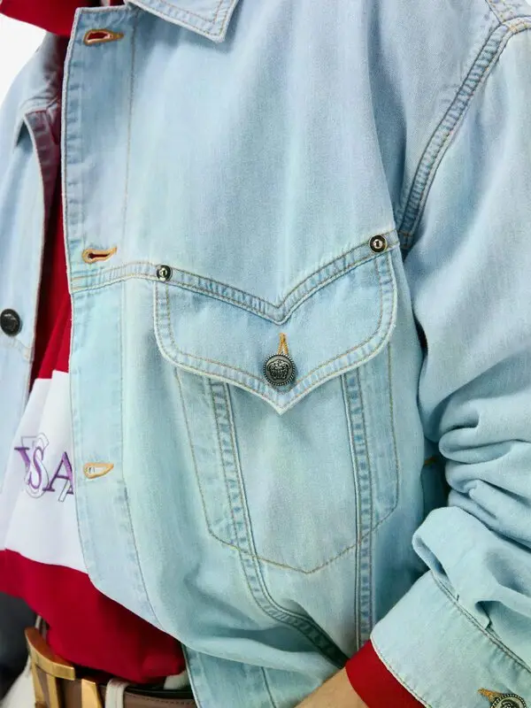 Versace Elasticated-waist Denim Jacket