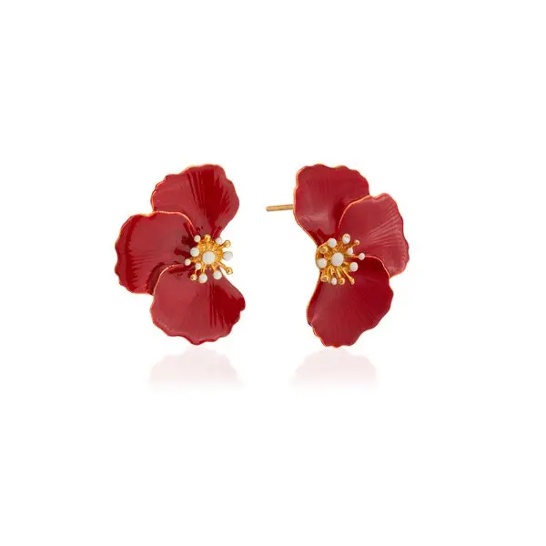 MILOU JEWELRY Poppy Flower Earrings - Red
