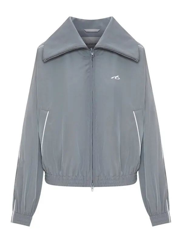 Balenciaga High Neck Technical Cotton Poplin Jacket With Reflective Trim - Multicolor