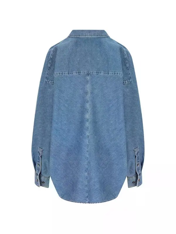 Loewe Logo-embroidered Denim Shirt - Blue