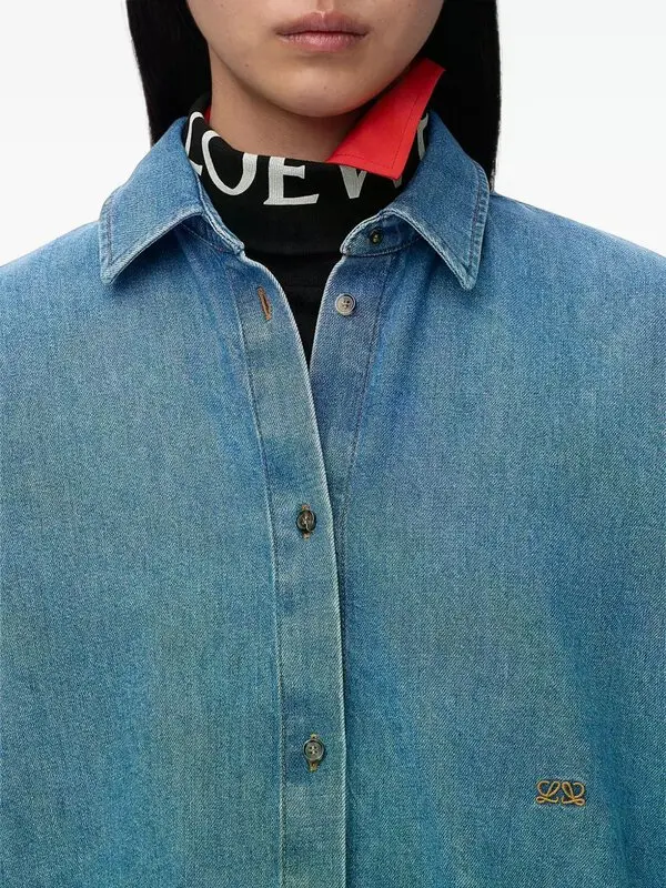 Loewe Anagram Embroidered Denim Shirt