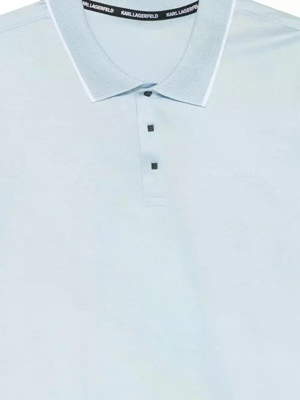Karl Lagerfeld Logo-print Tipped-collar Polo Shirt