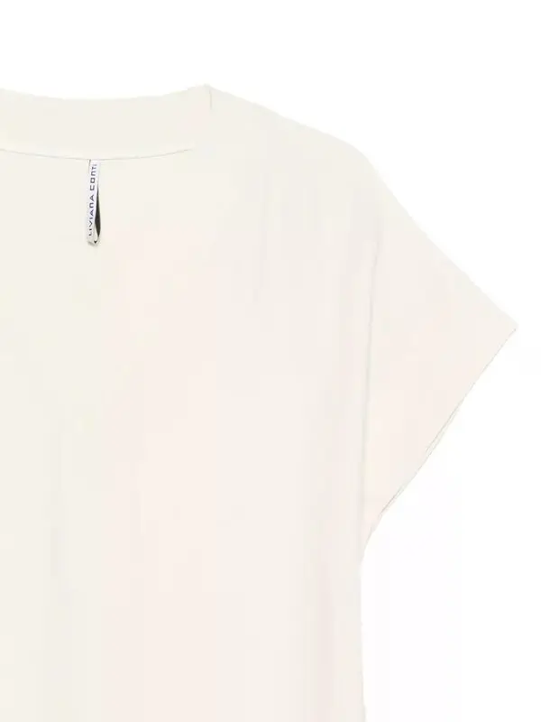 Liviana Conti V-neck T-shirt With Drawstring Hem - Neutrals