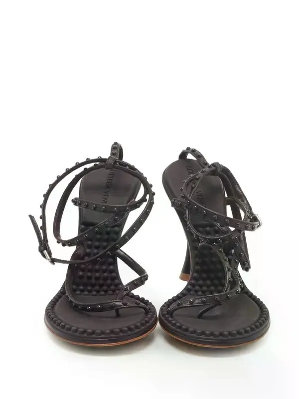 Bottega Veneta Lagoon Bubble Ankle-strap Leather Heeled Sandals